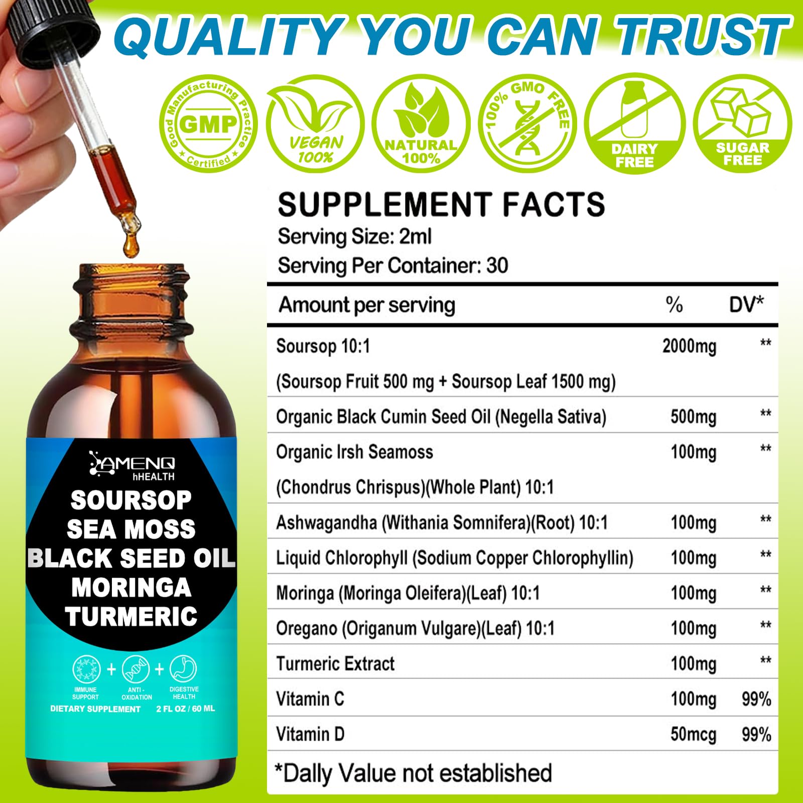 Liquid soursop vitamins for overall health