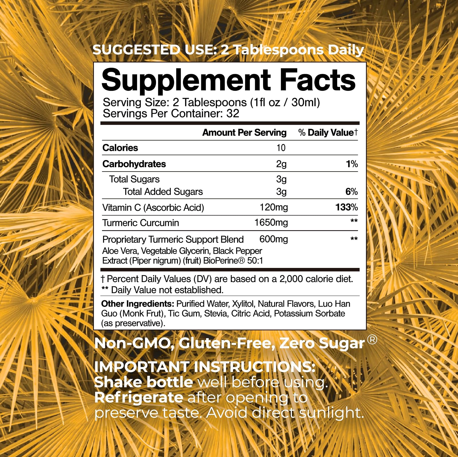 Liquid turmeric curcumin for wellness