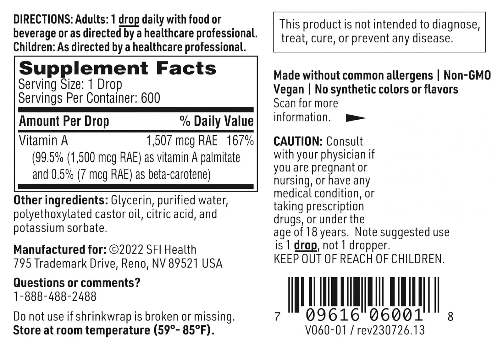 liquid vitamin A for eye health