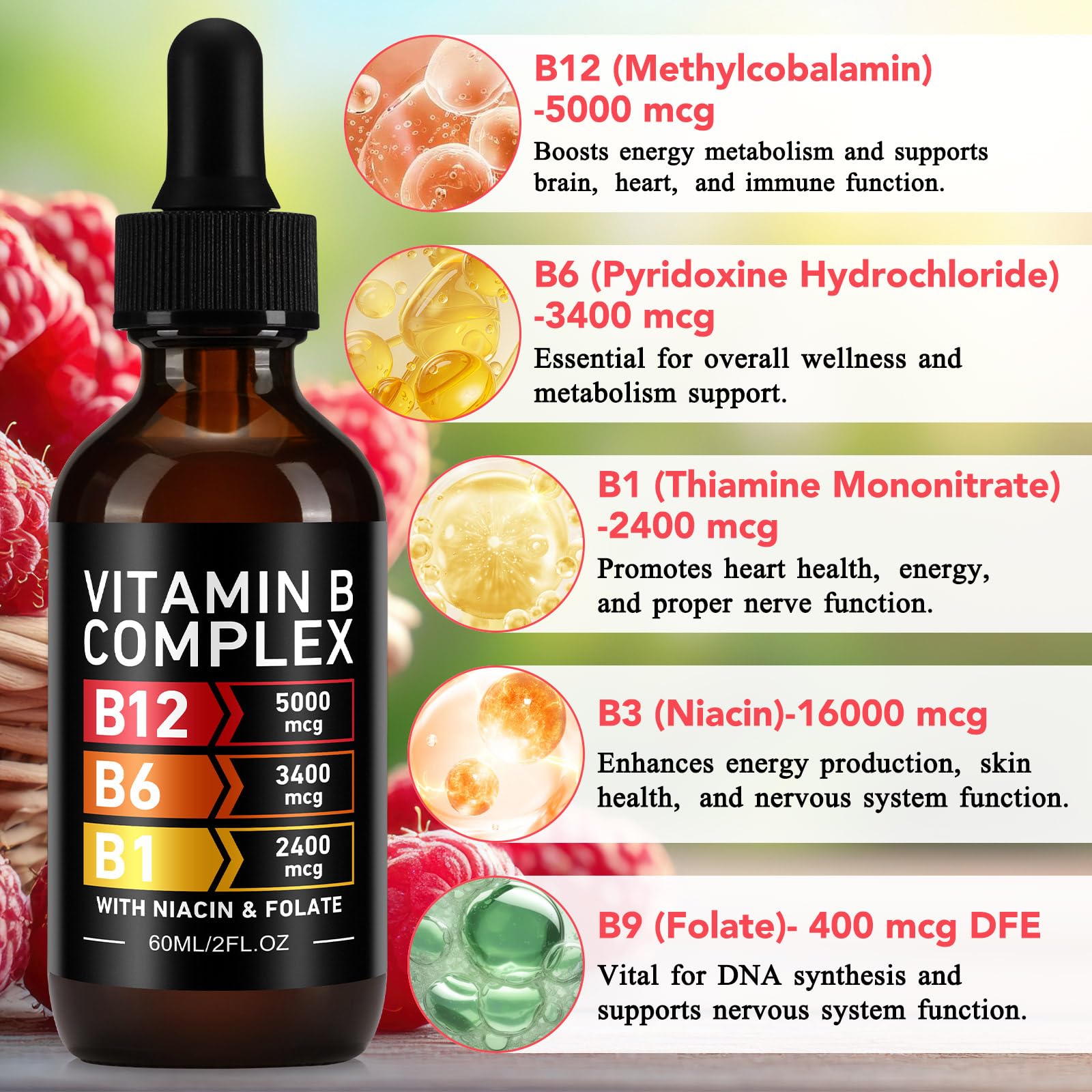 liquid Vitamin B Complex for overall vitality