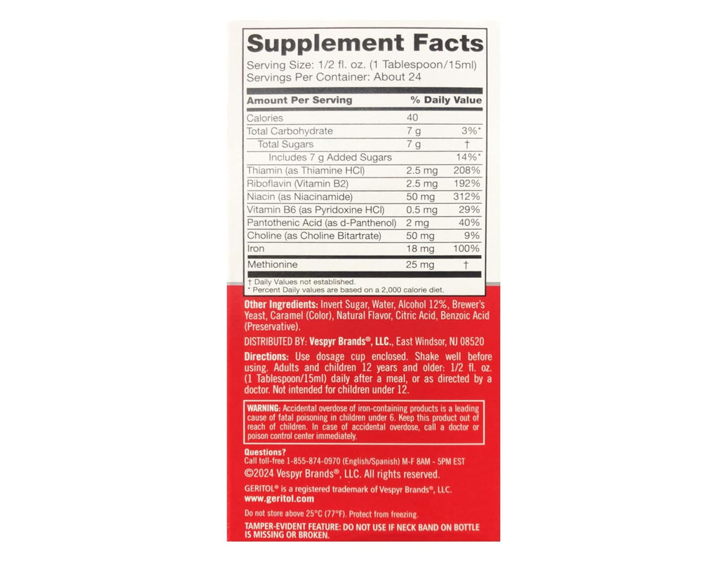 Liquid vitamin B complex supplement
