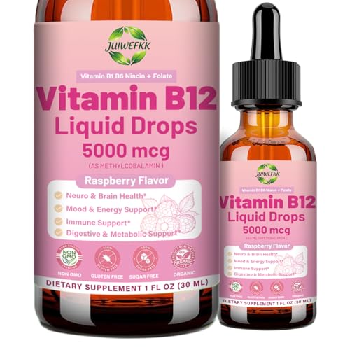 Liquid Vitamin B12 drops for energy
