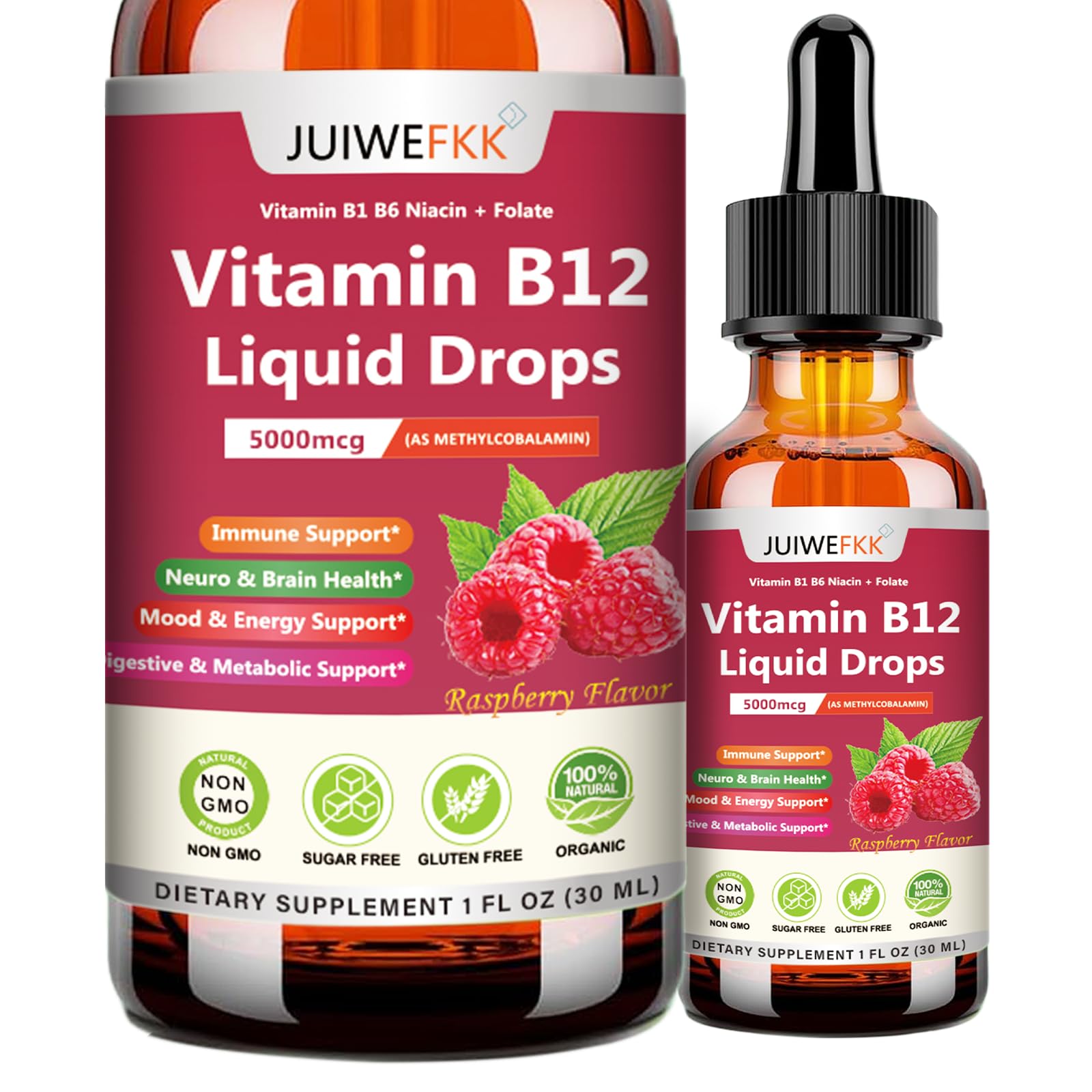 Liquid Vitamin B12 drops for energy