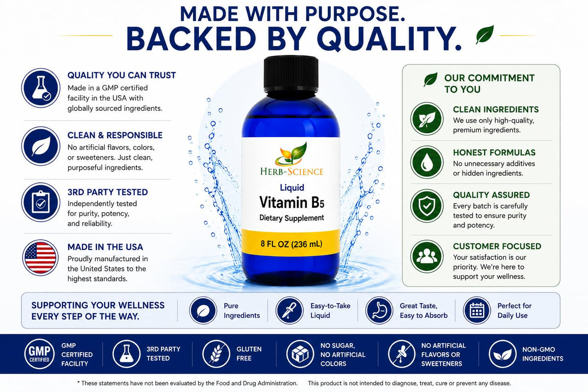 Liquid Vitamin B5 for daily wellness