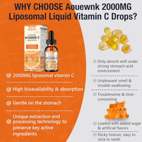 Liquid Vitamin C drops for energy boost