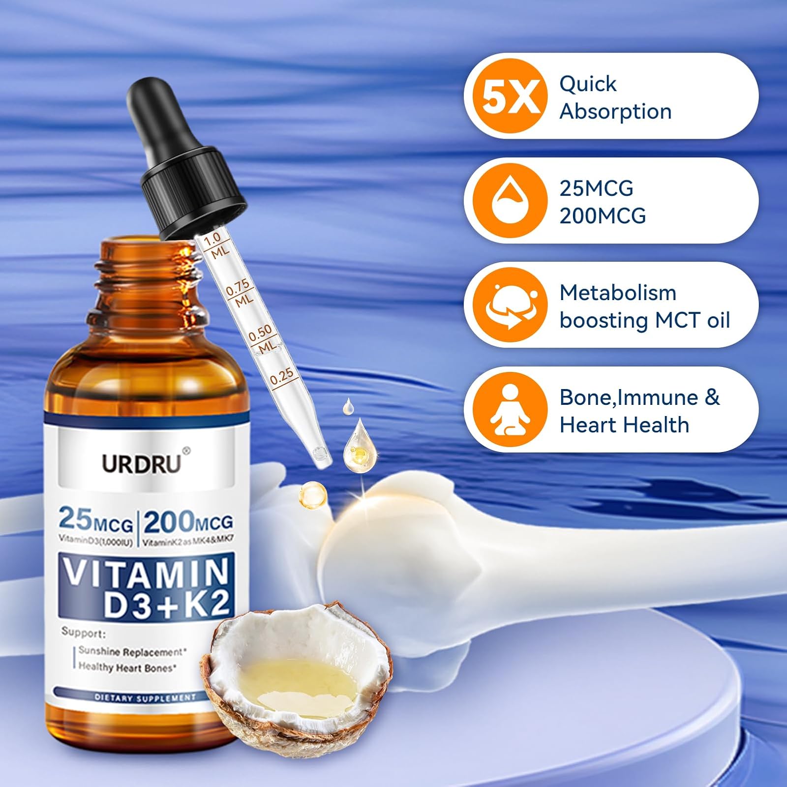 Liquid Vitamin D drops for immunity