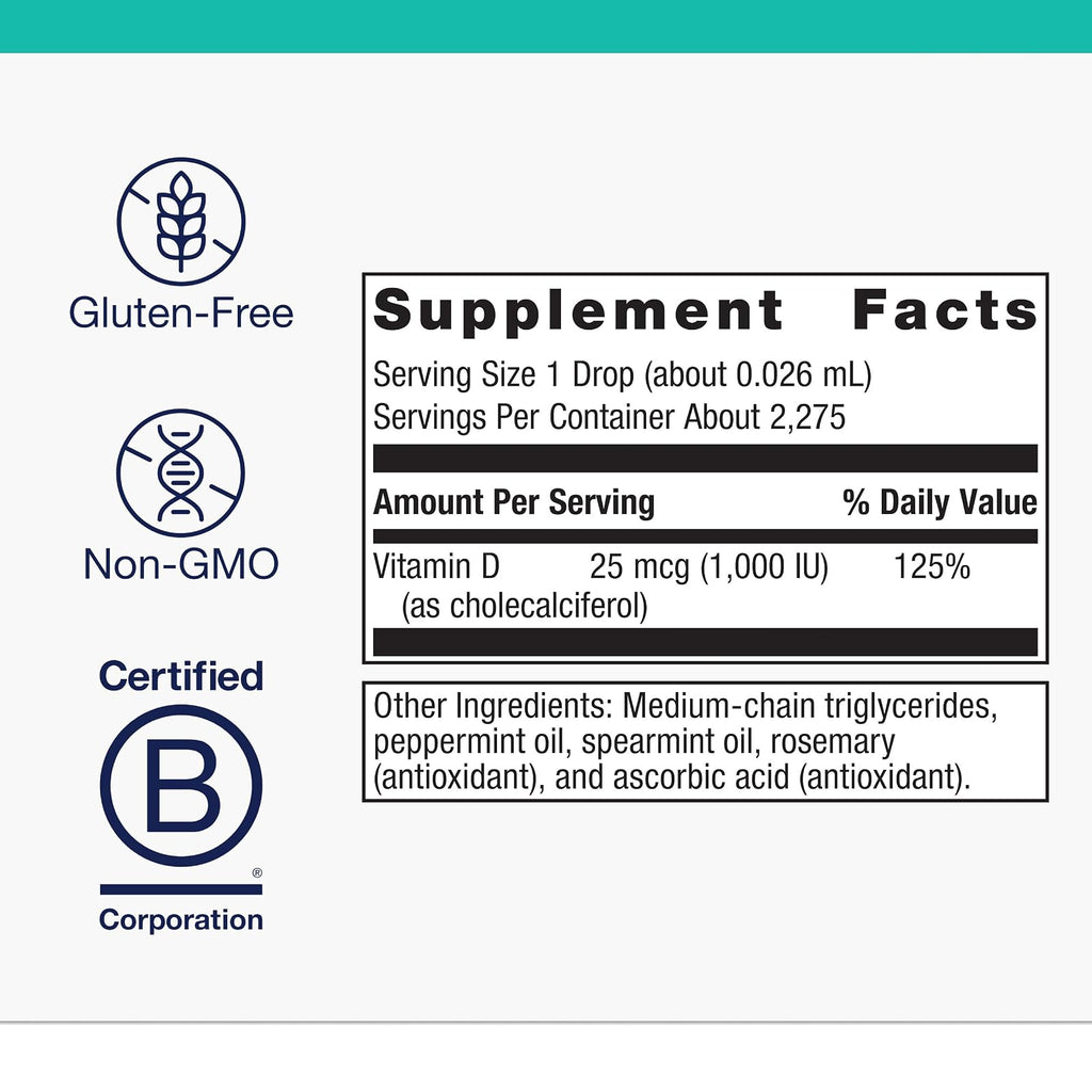 Liquid vitamin D for immune support