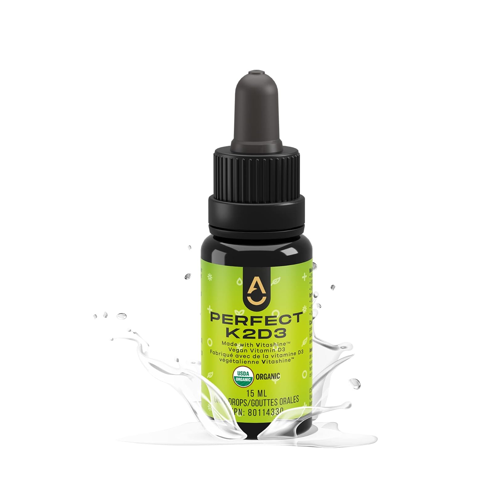liquid vitamin D3 and K2 supplement