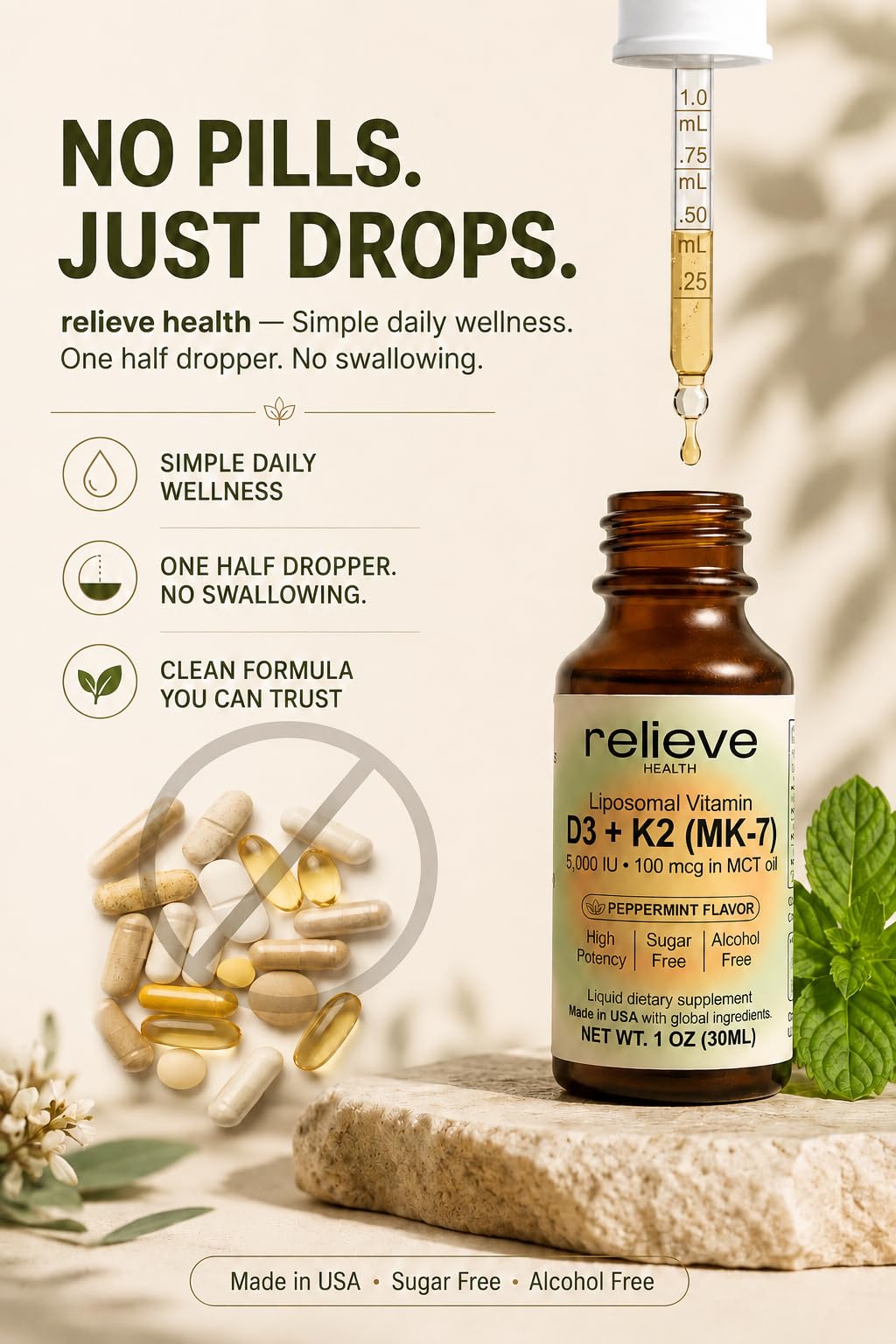 liquid vitamin D3 for bone strength