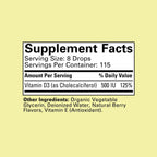 Liquid vitamin D3 for immune support