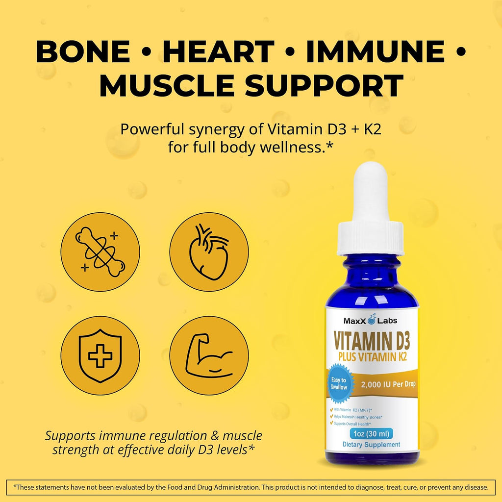 Liquid vitamin D3 K2 easy absorption