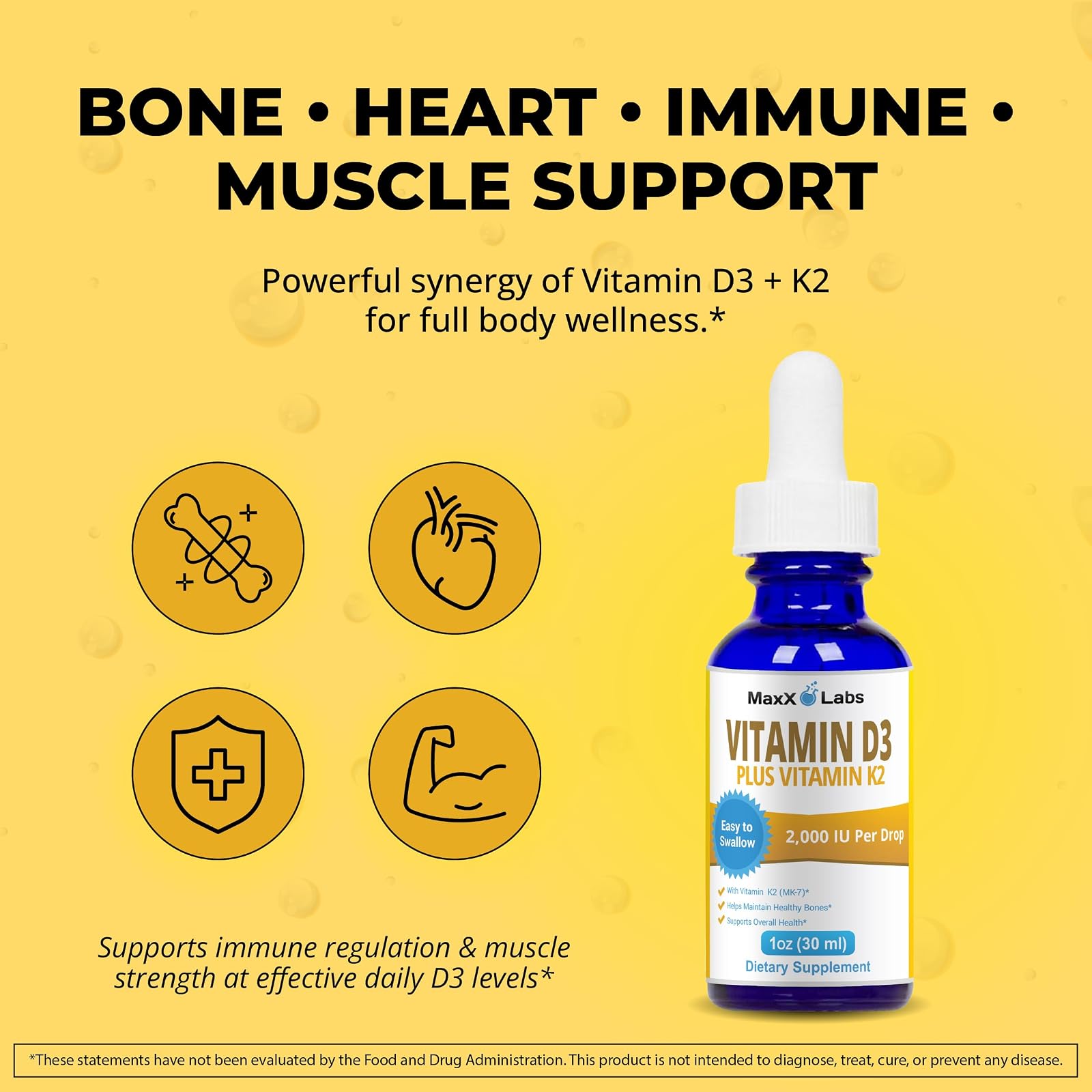 Liquid vitamin D3 K2 easy absorption