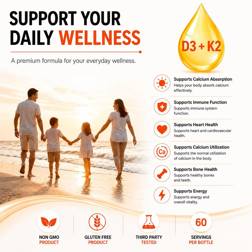 liquid Vitamin D3 K2 for immune support