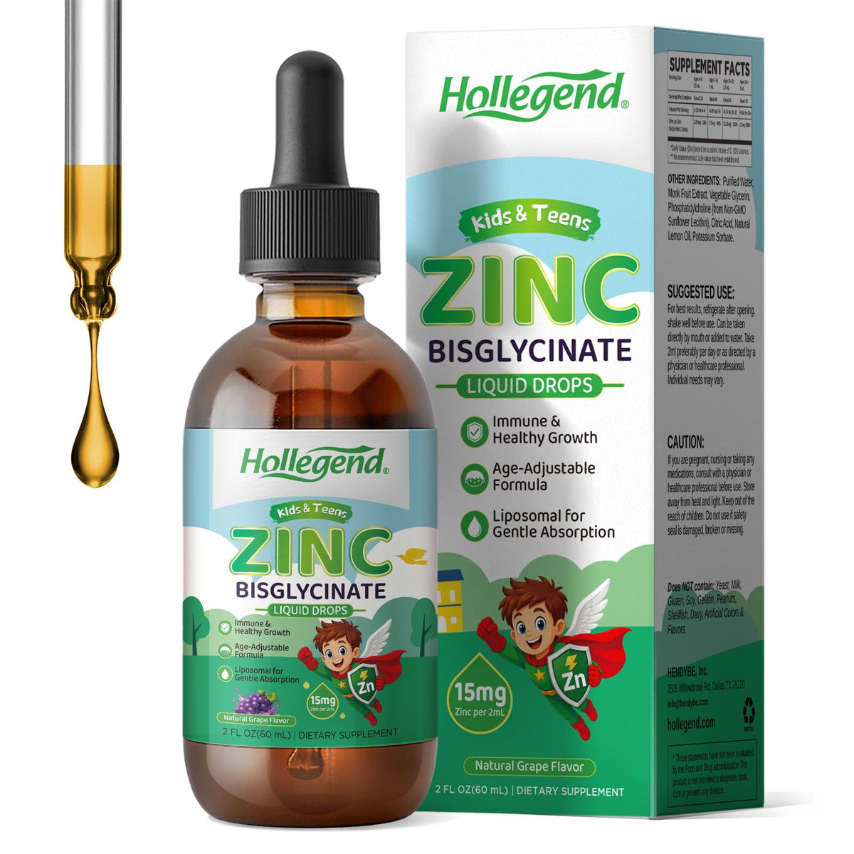 Liquid Zinc Bisglycinate drops for immunity