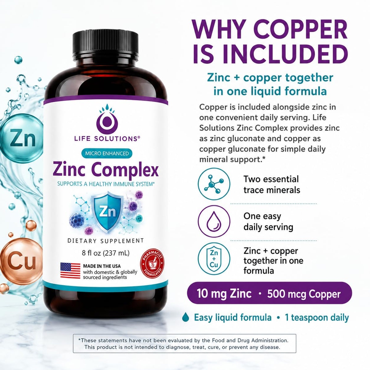 Liquid zinc for better absorption