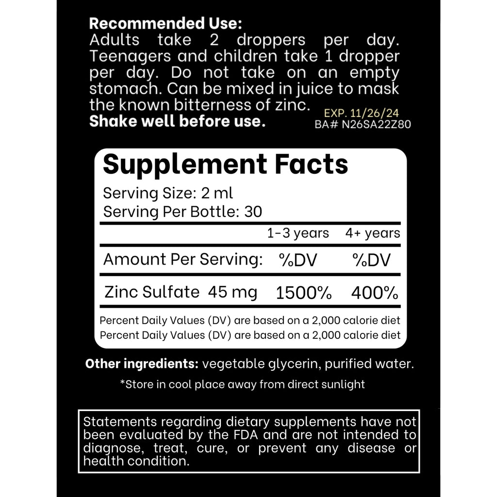 liquid zinc for daily nutrition