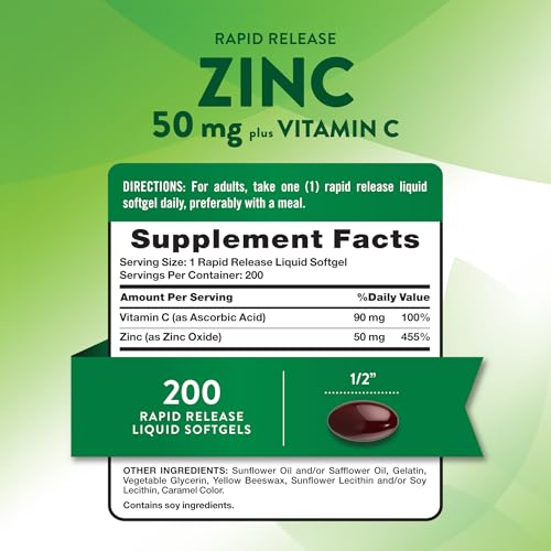 Liquid zinc softgels for easy digestion