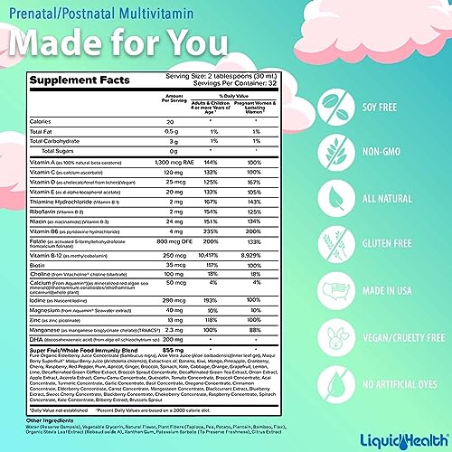 LIQUIDHEALTH prenatal vitamins with essential nutrients