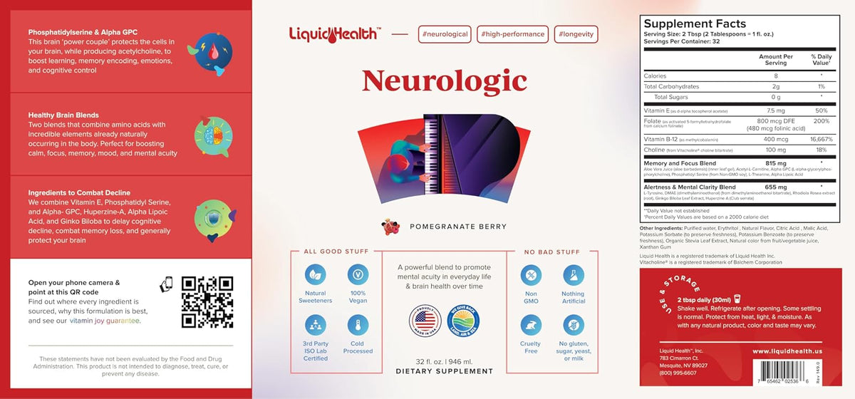 LIQUIDHEALTH vitamins for cognitive function