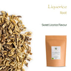 liquorice root cut for tea brewing