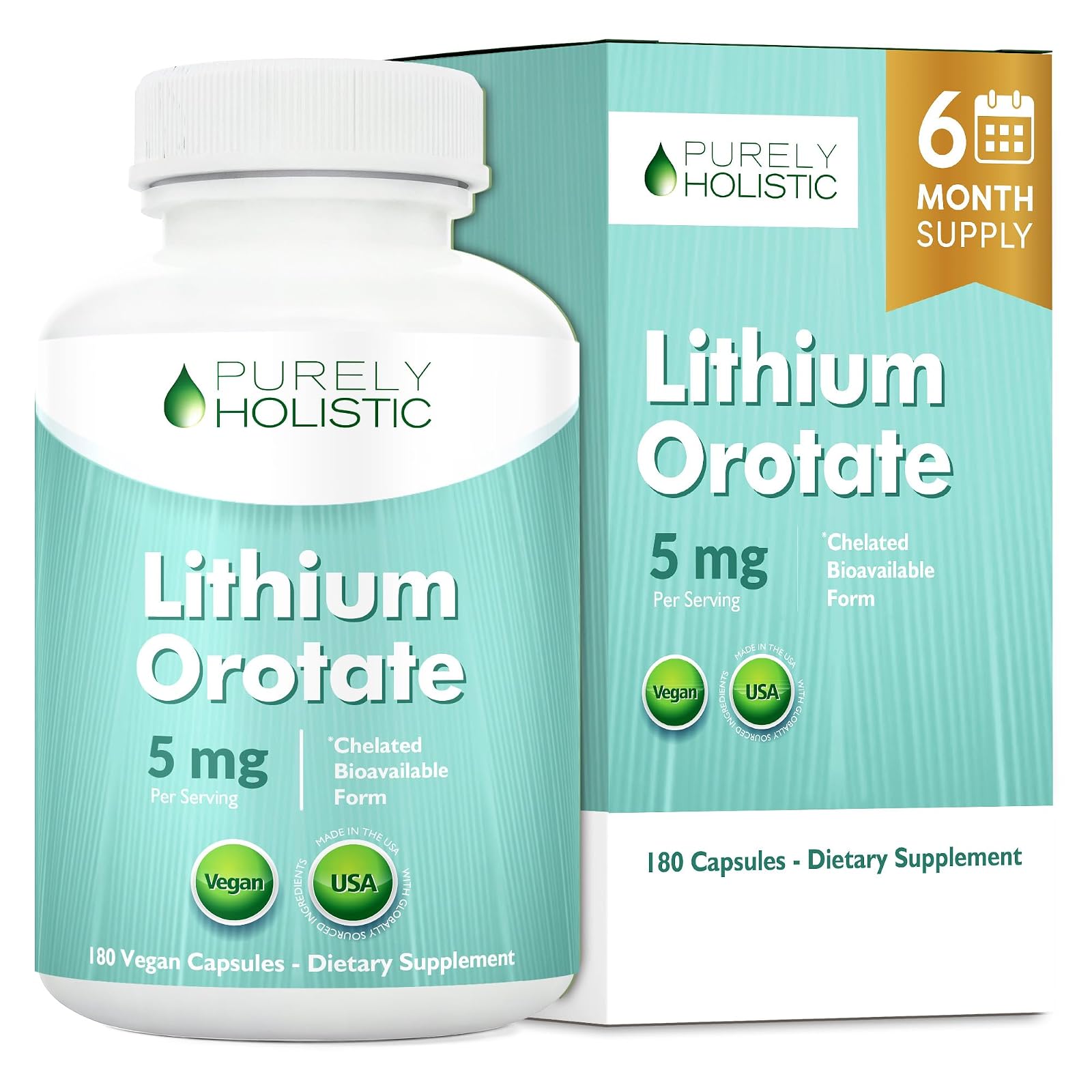 Lithium Orotate 5 mg capsules for mood support