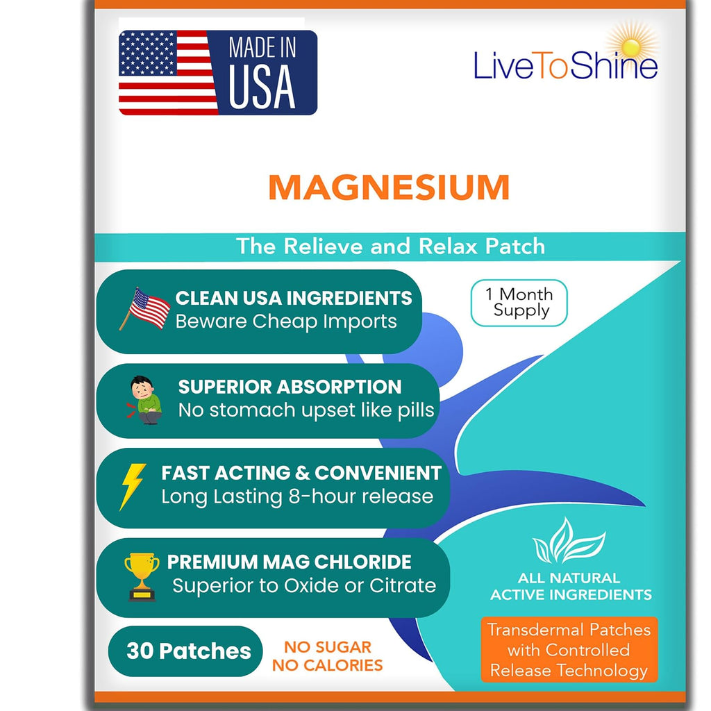 Live To Shine magnesium patches for relaxation