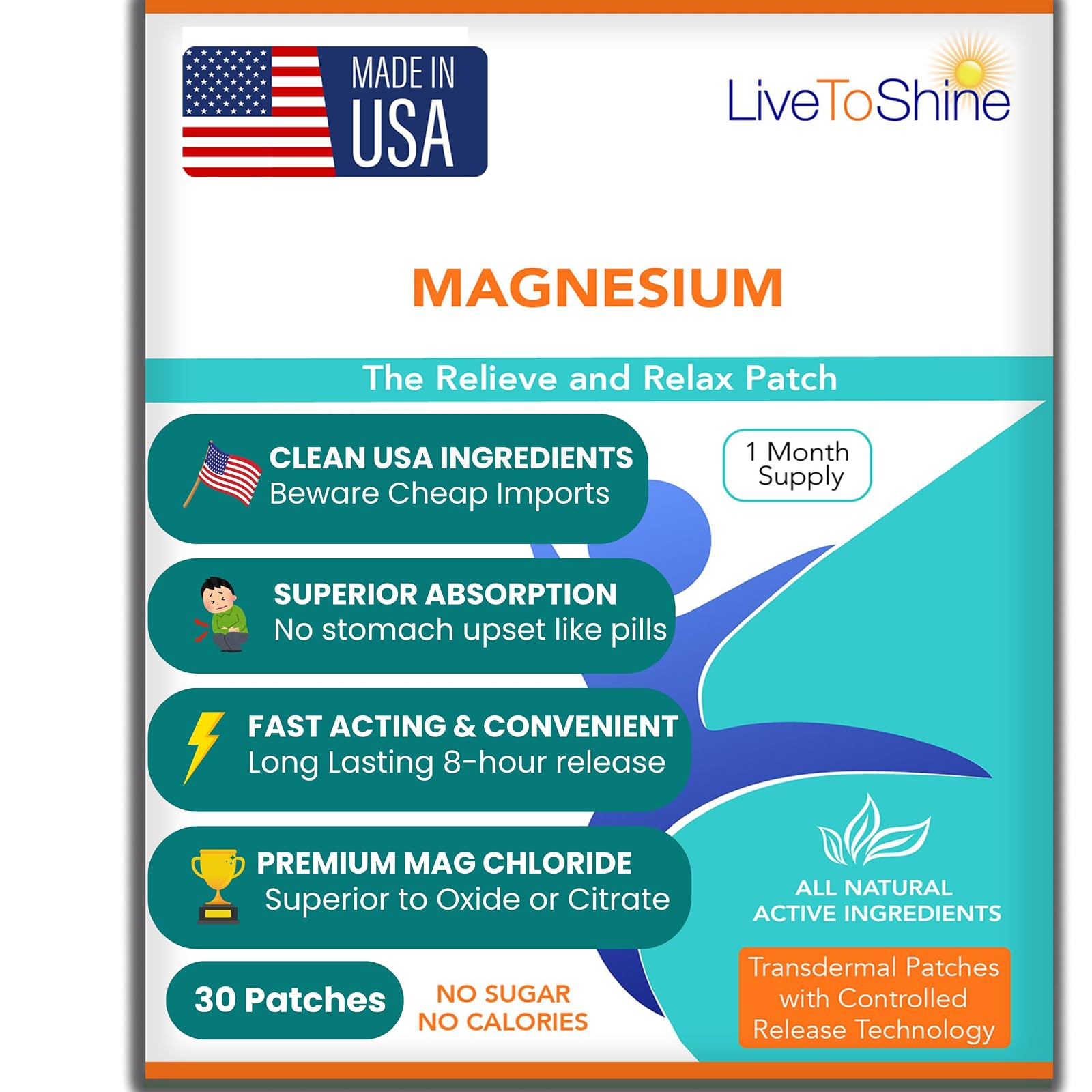 Live To Shine magnesium patches for relaxation
