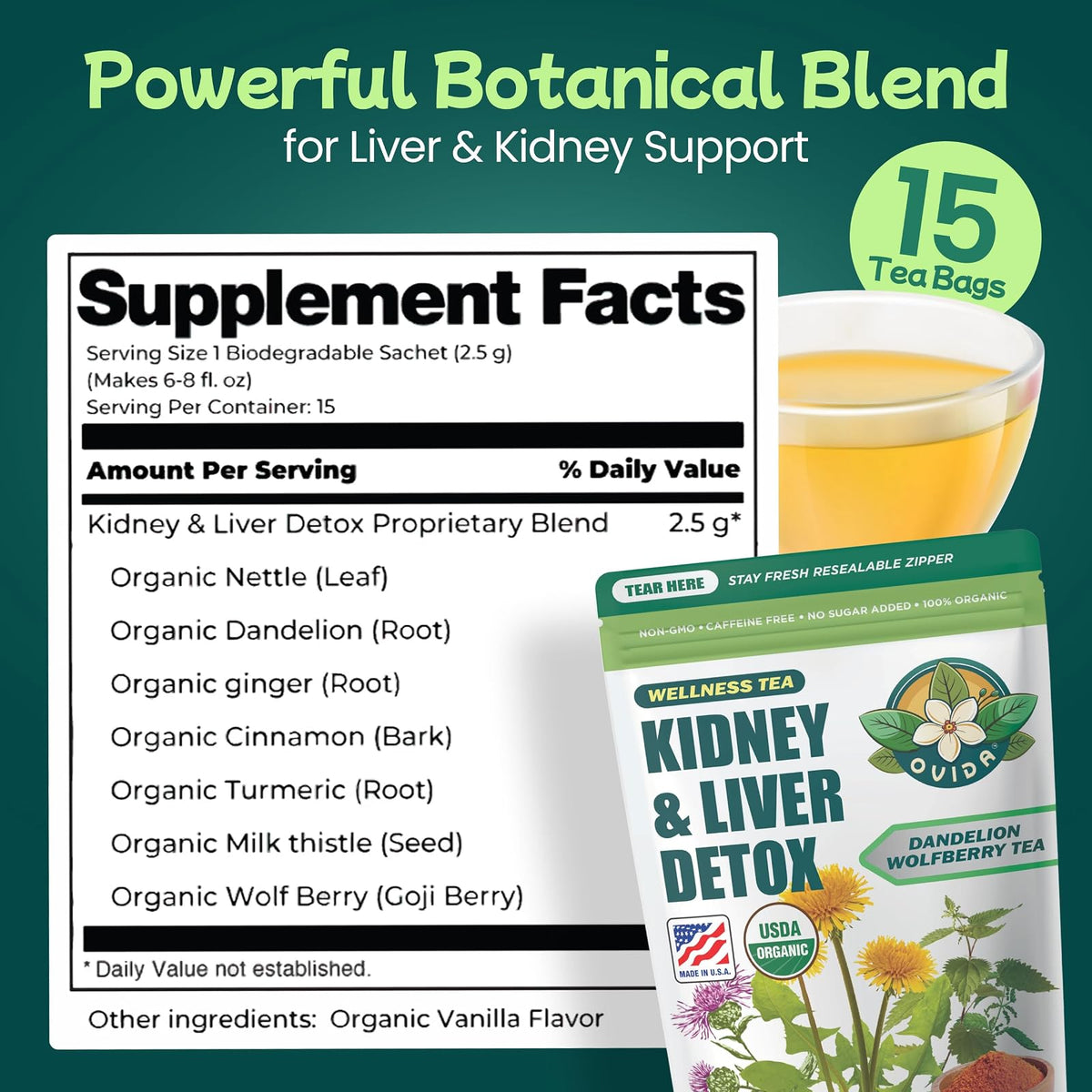 Liver support herbal tea bags