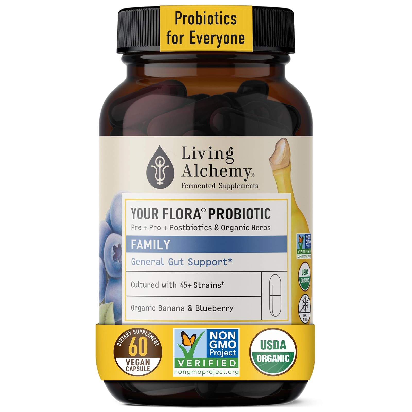 Living Alchemy probiotic capsules for digestion