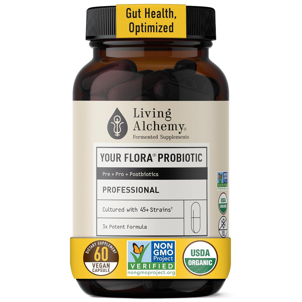 Living Alchemy probiotic capsules for gut health
