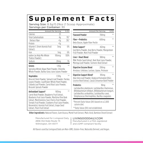 Livingood Daily spirulina for active lifestyle