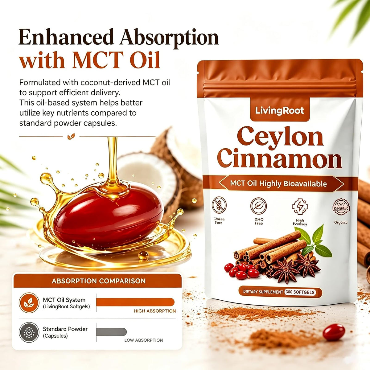 LivingRoot Ceylon cinnamon health support