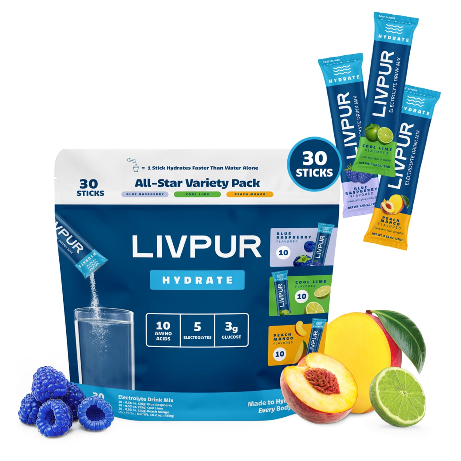 LIVPUR electrolyte hydration powder sticks