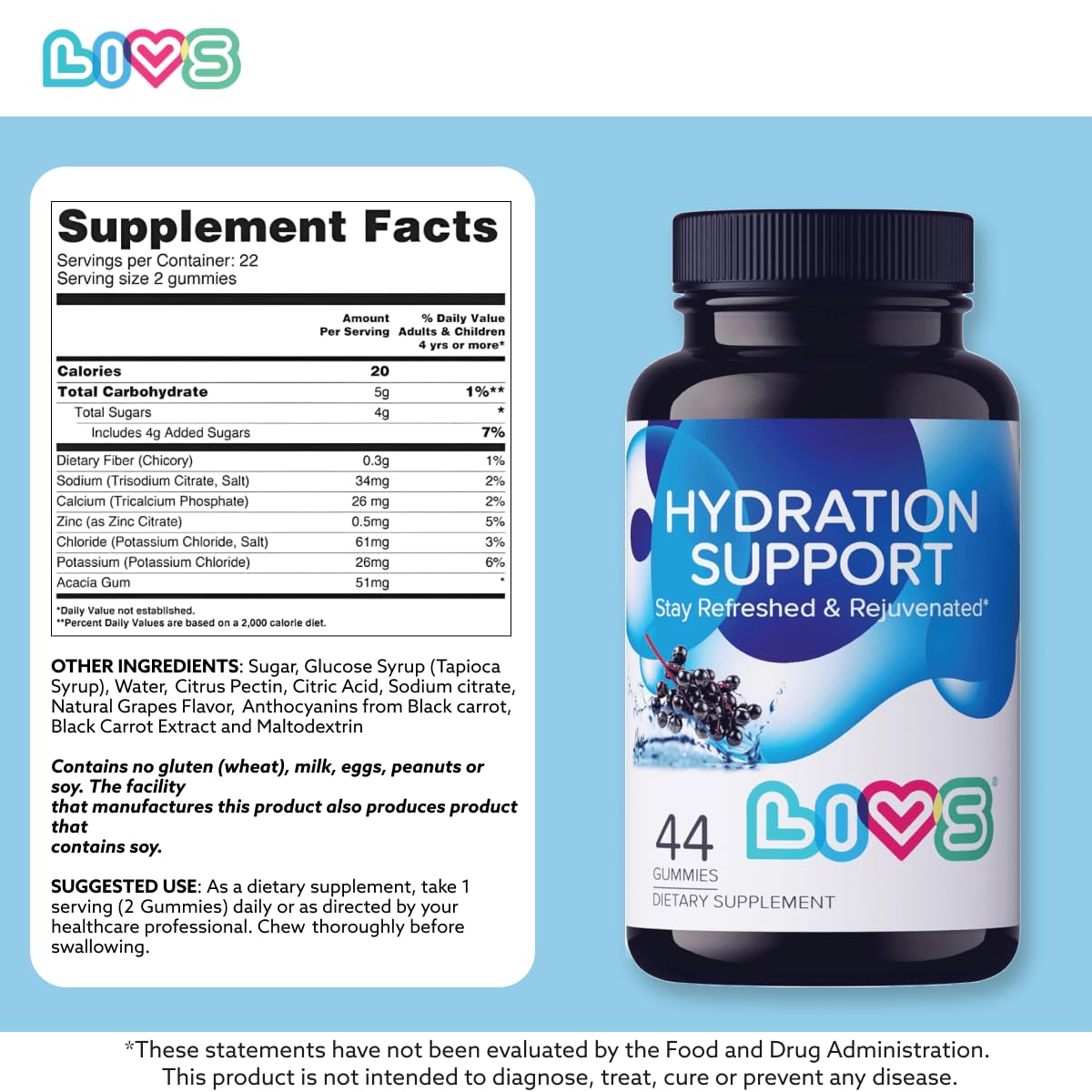 LIVS electrolyte gummies with essential minerals