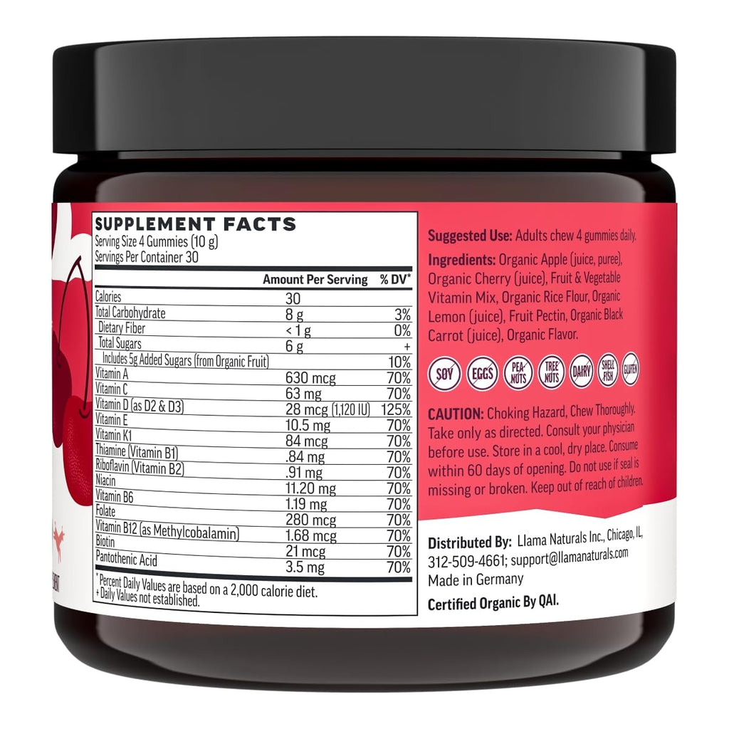 Llama Naturals multivitamins for healthy lifestyle