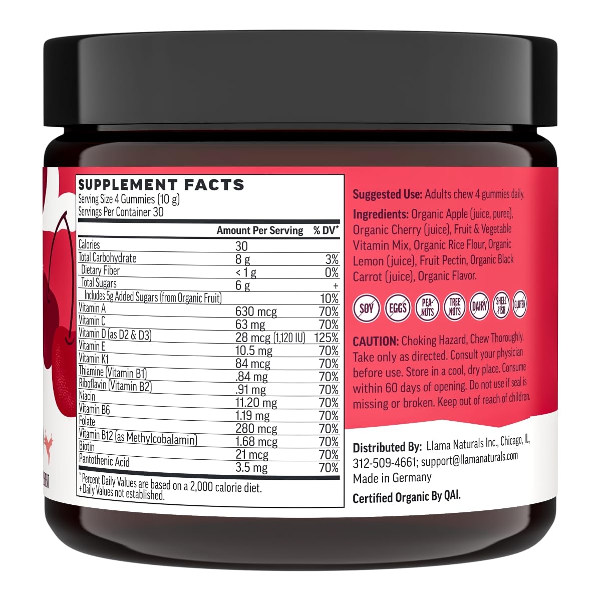 Llama Naturals multivitamins for healthy lifestyle
