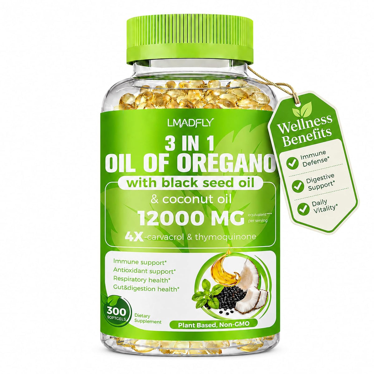 LMADELY oregano oil softgels benefits