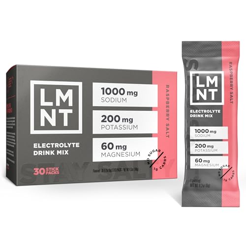 LMNT raspberry salt electrolyte drink mix