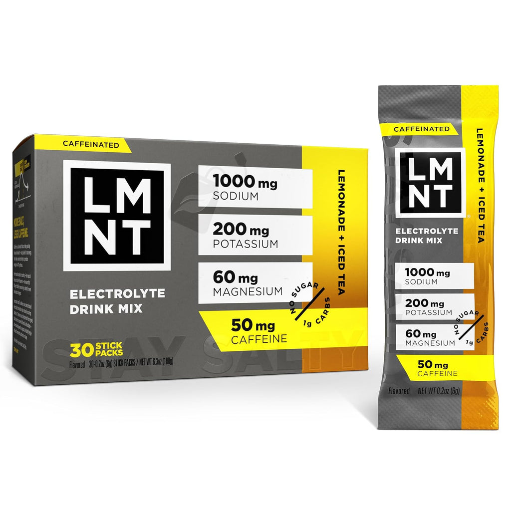 LMNT Zero Sugar Electrolytes lemonade iced tea