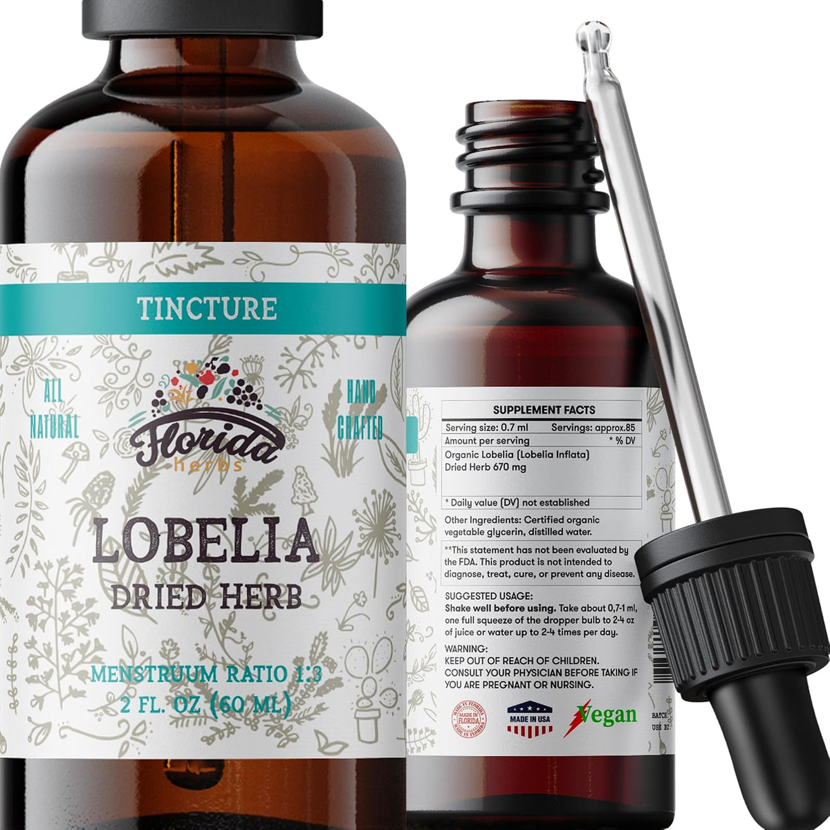 Lobelia organic tincture for wellness