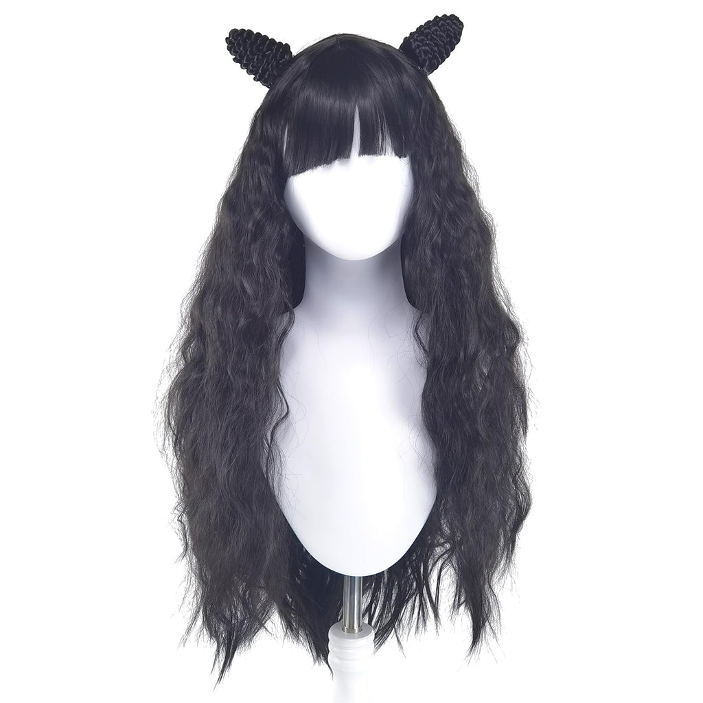 long black wavy cosplay wig
