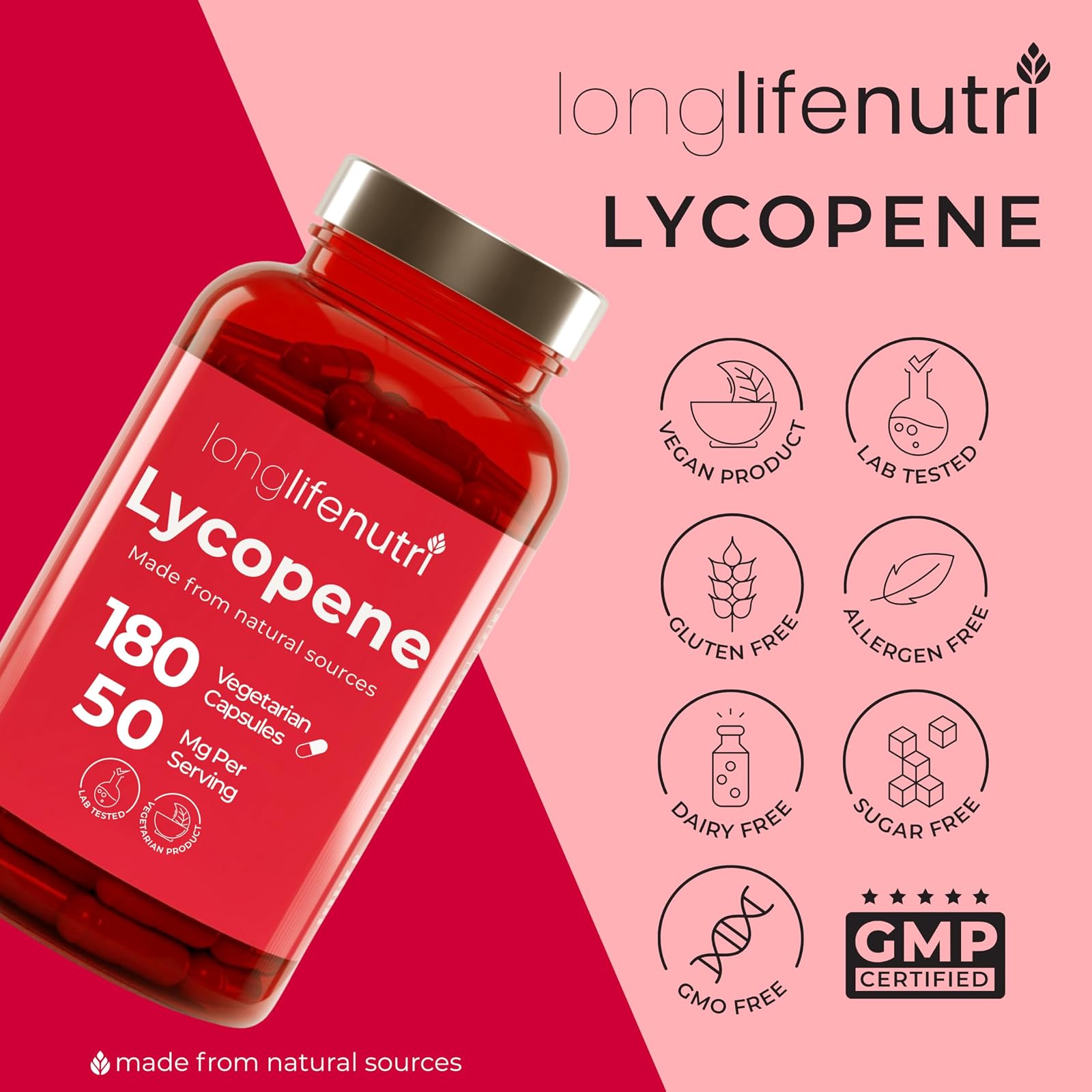 LongLifeNutri 180 veg capsules for vitality