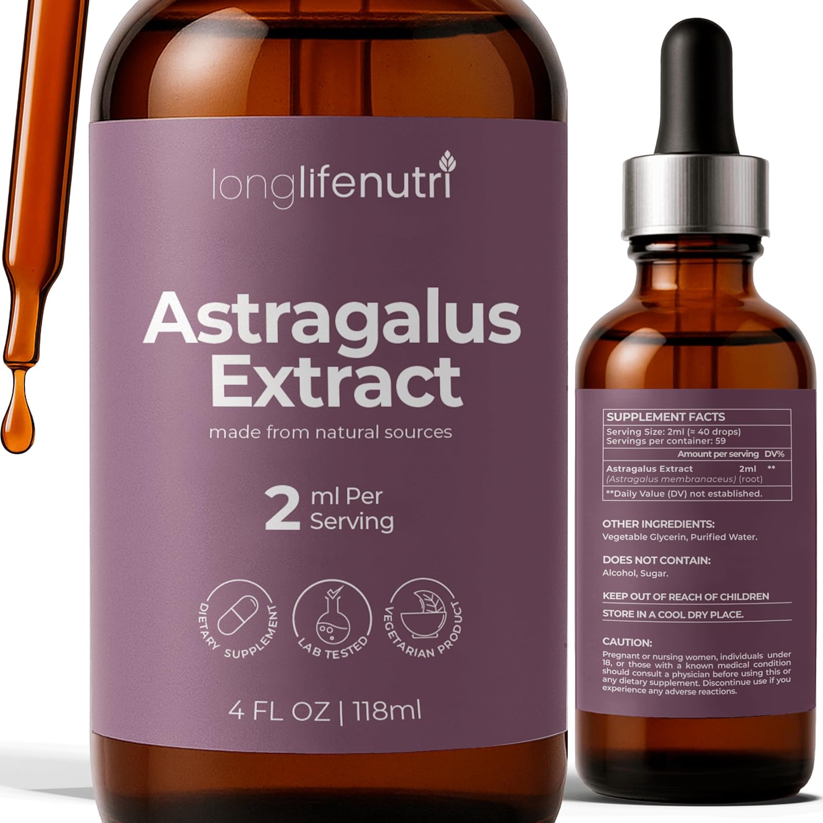 LongLifeNutri astragalus extract liquid drops