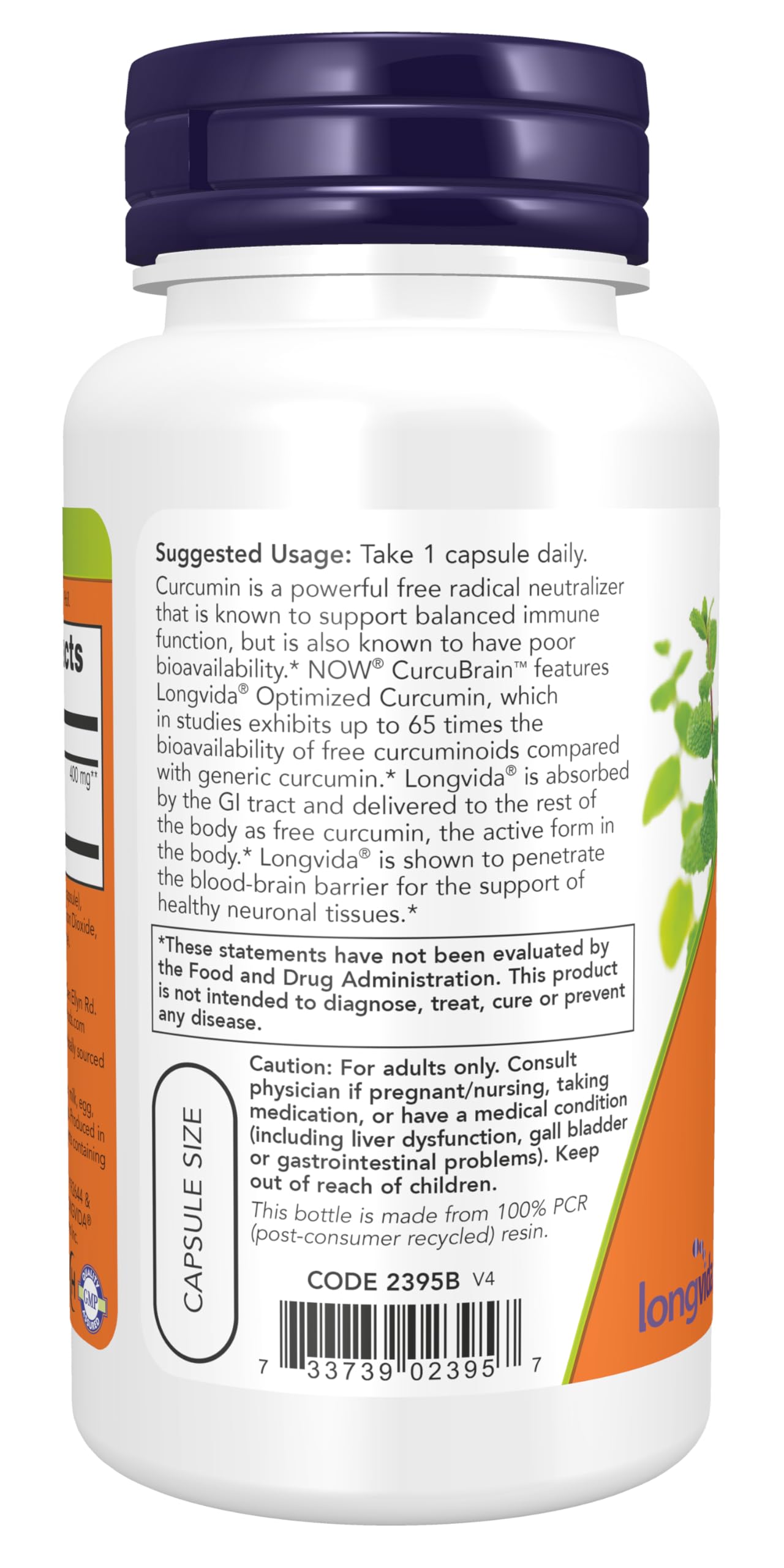 Longvida curcumin for enhanced absorption