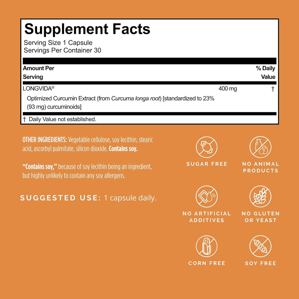 Longvida turmeric supplement benefits