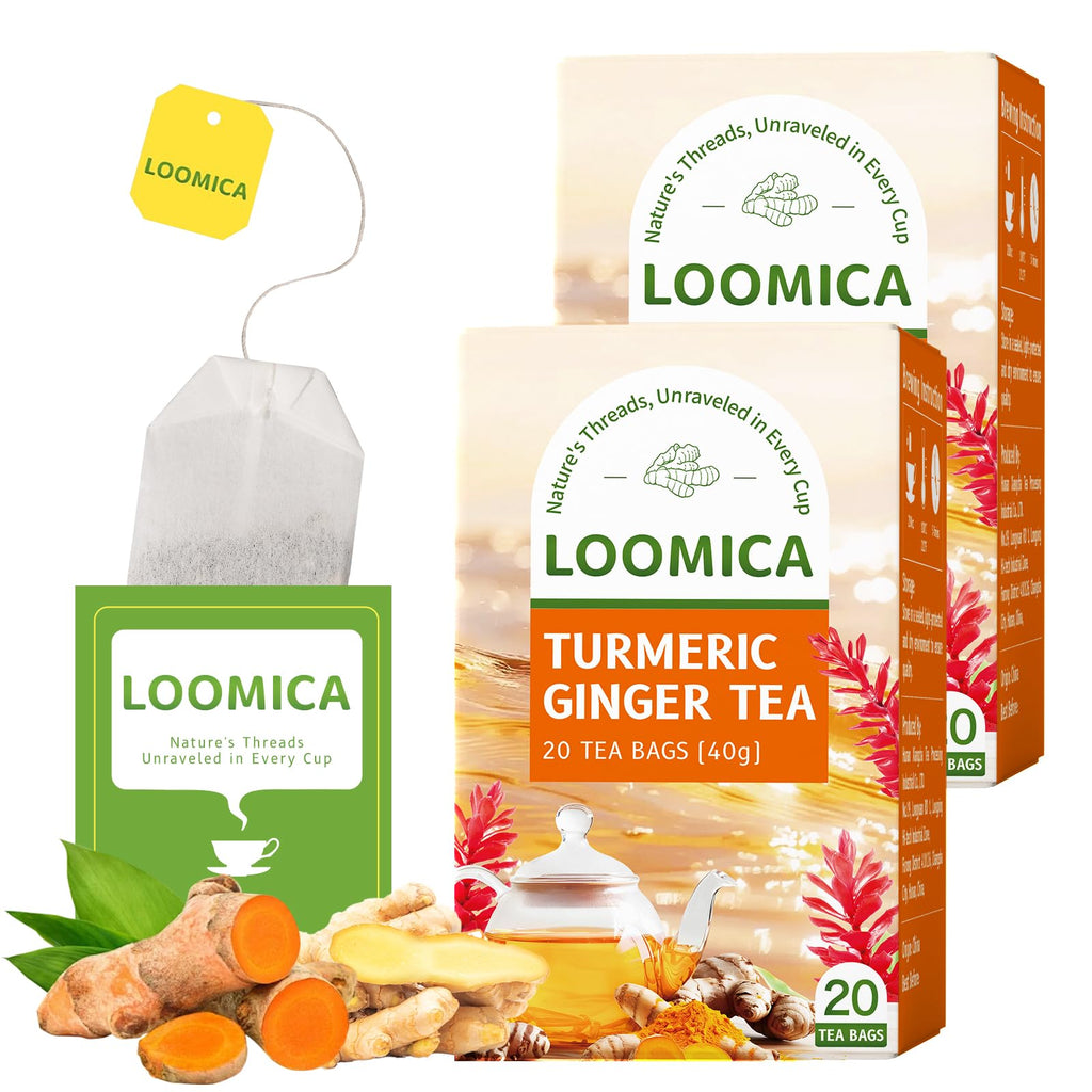 LOOMICA turmeric ginger herbal tea bags