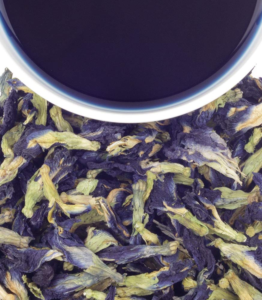 loose butterfly pea herbal tea flowers