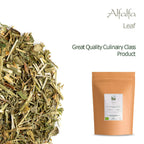 loose cut dried alfalfa herb
