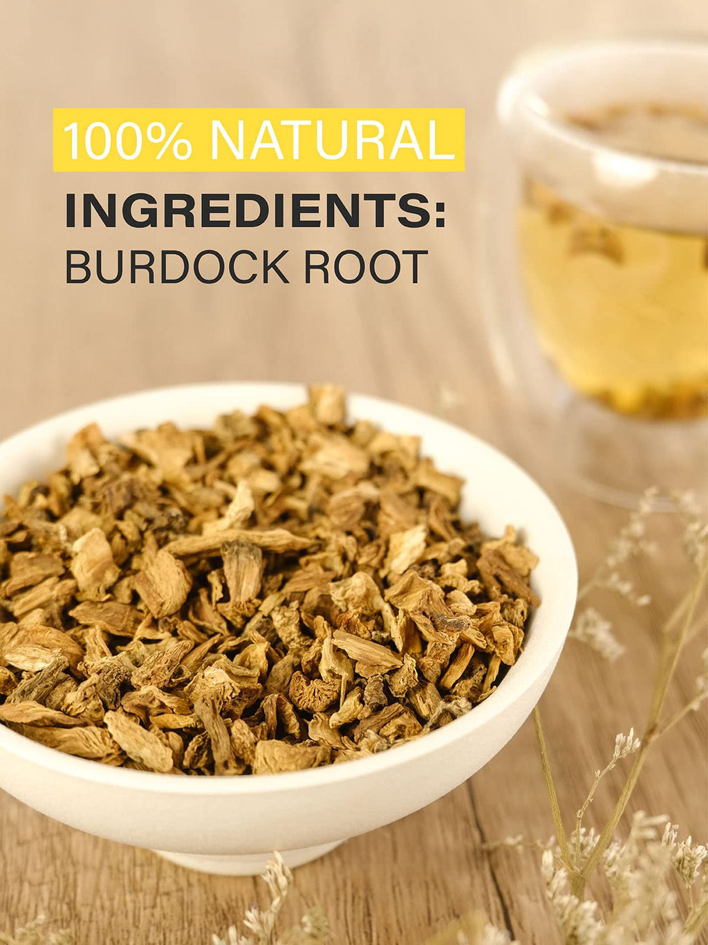 Loose leaf burdock root tea