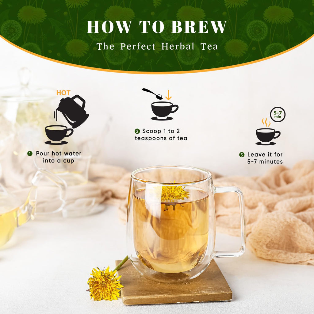 Loose leaf dandelion root infusion